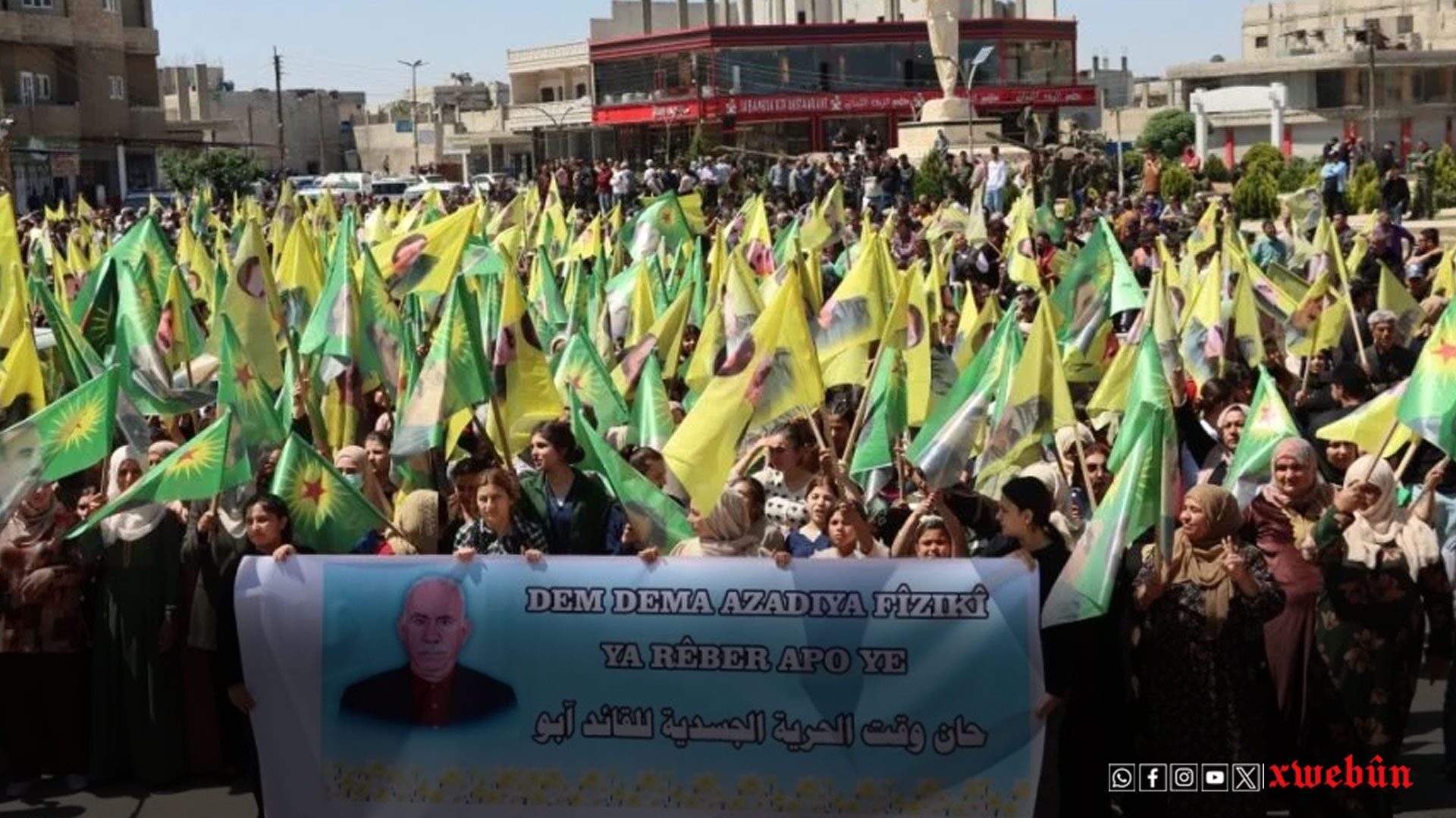 Bi hezaran ji bo azadiya Abdullah Ocalan bang kirin | Xwebûn